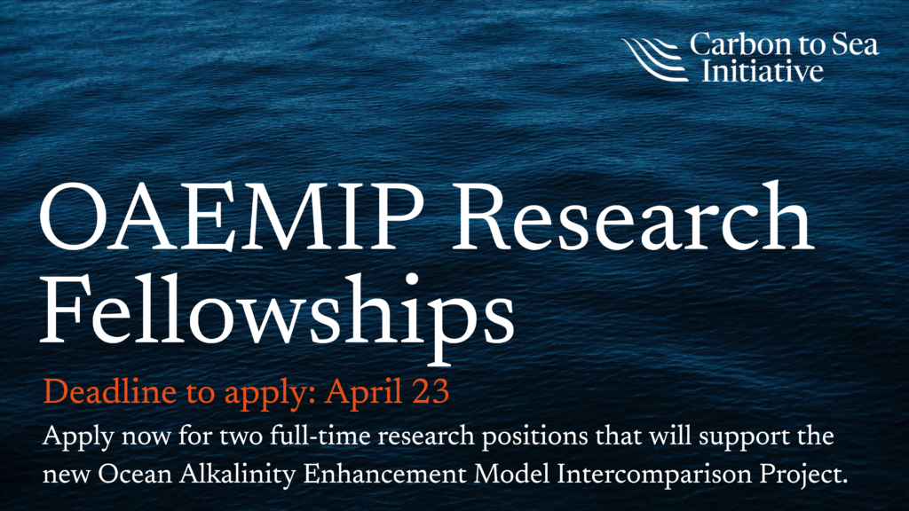 Applications Now Open for Two Ocean Alkalinity Enhancement Model ...